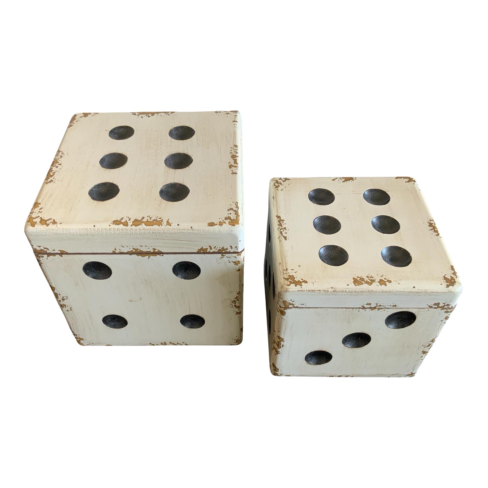 Pair of Wooden Dice Boxes | Chairish
