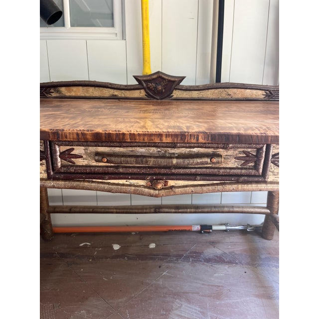 Custom Writing Desk Tiger Maple and Bark | Chairish