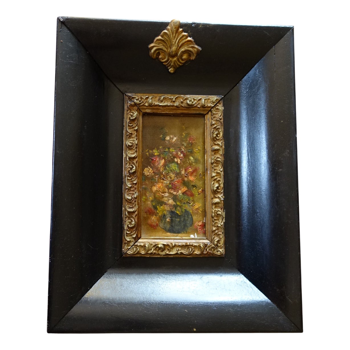 Napoleon III Floral Still Life, 1800s, Oil Painting, Framed | Chairish