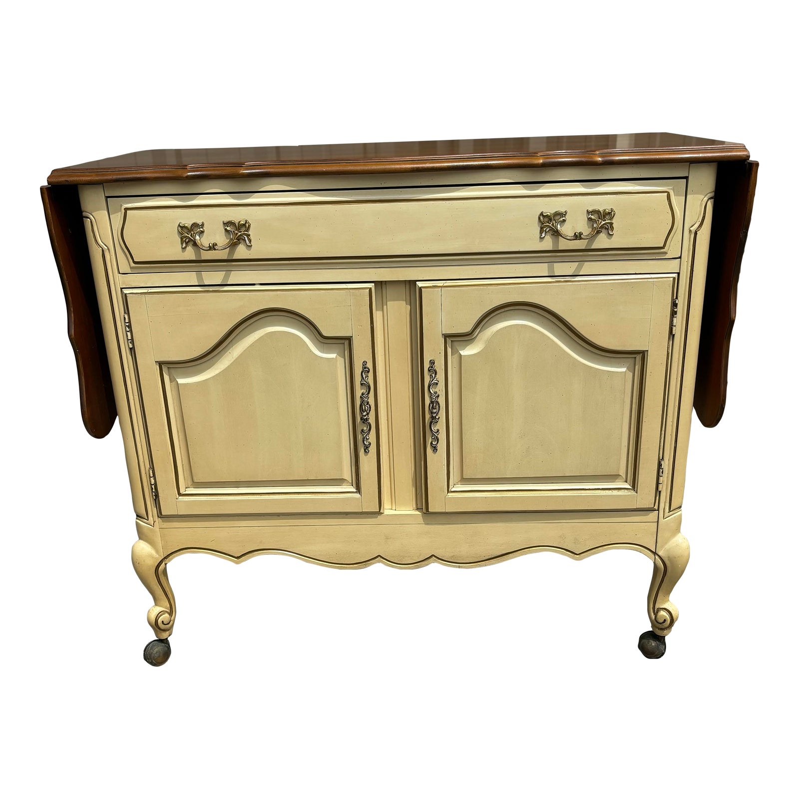 1950s Vintage United Furniture Corp French Provincial Buffet Server Bar ...