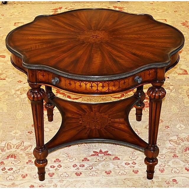 Theodore Alexander French Style Inlaid Burled Walnut Lamp End Center ...