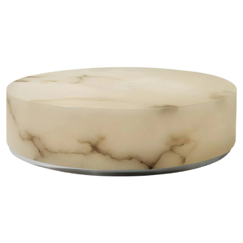 Alabaster Illuminated Round Coffee Table by Jacobo Ventura | Chairish