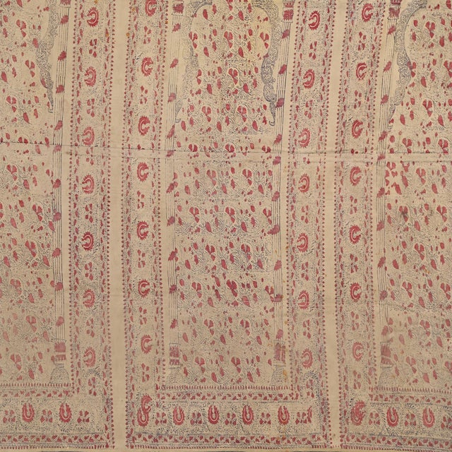 Vintage 1960s Punjabi Bagh Tapestry Textile Block Printing Wall Hanging ...