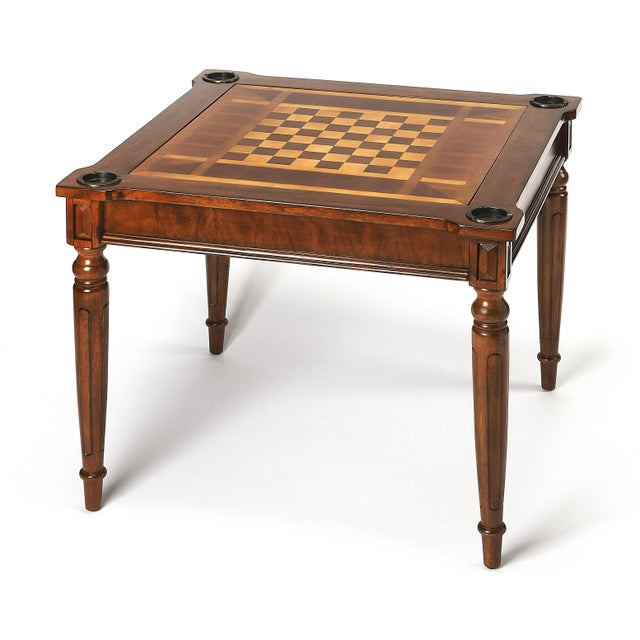 Vincent Multi-Game Card Table, Medium Brown | Chairish