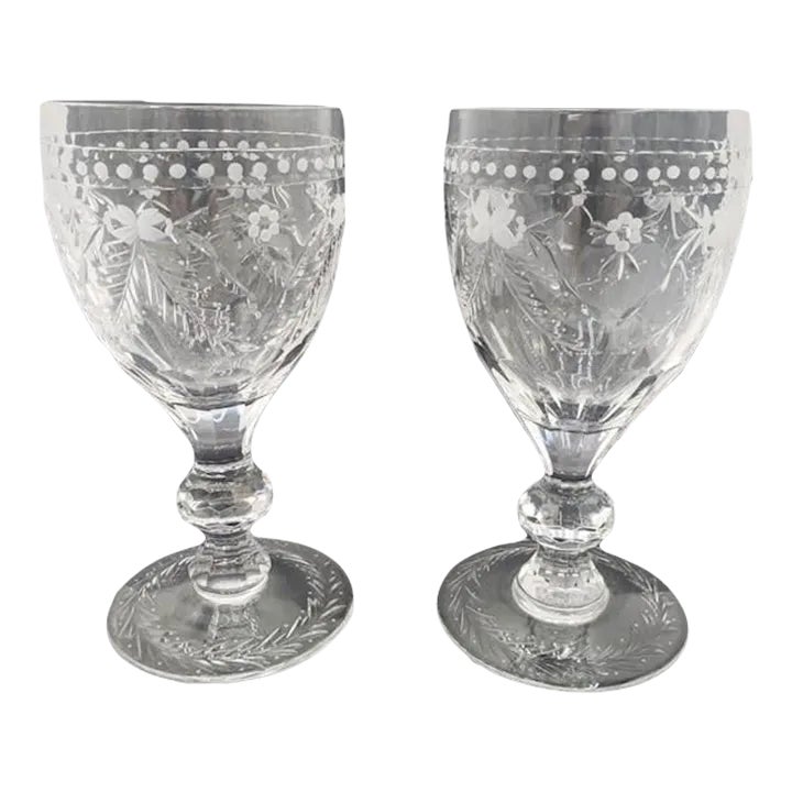 Pair of William Yeoward Isabel Water Goblets | Chairish