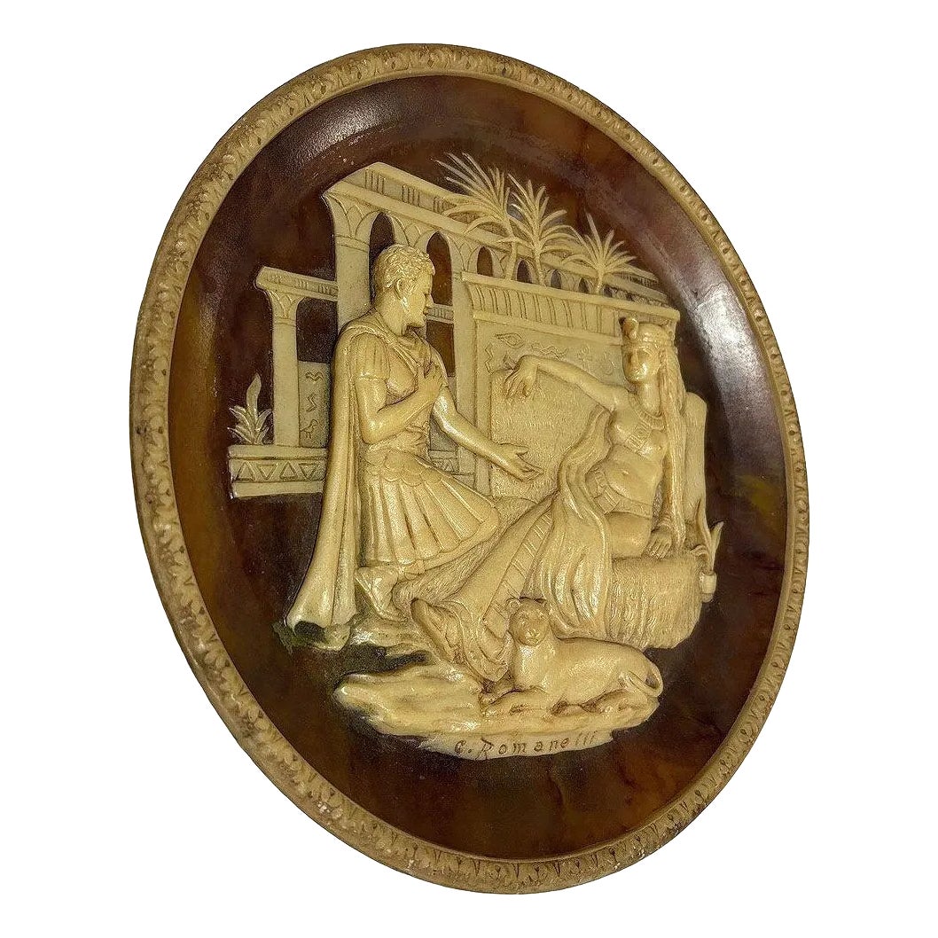 1970s Anthony and Cleopatra by Carl Romanelli Incolay Stone Plate ...