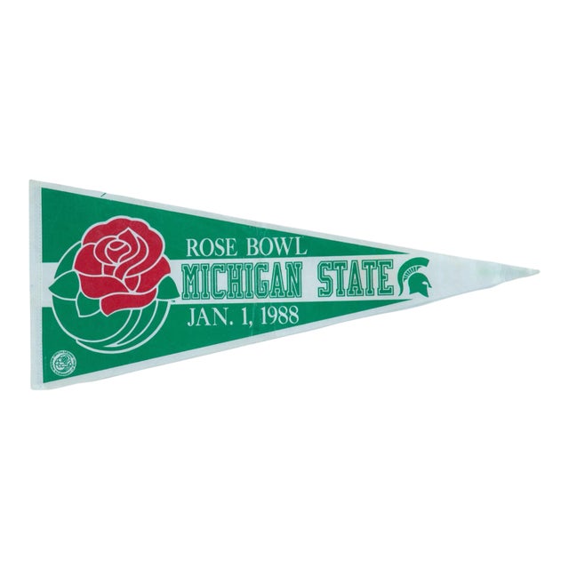 Michigan State 1988 Rose Bowl Felt Flag Pennant | Chairish