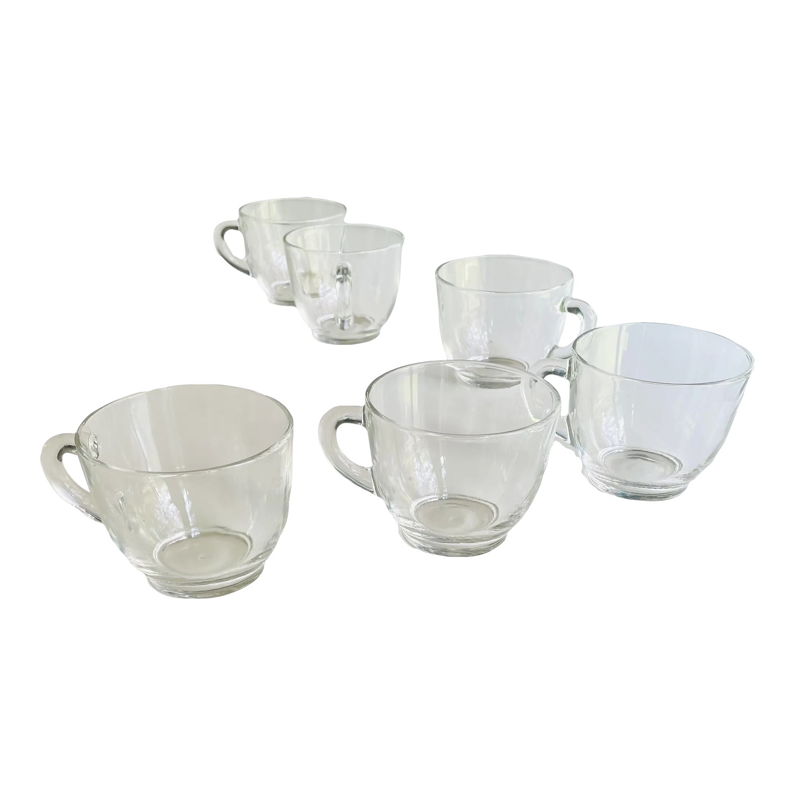 Vintage Federal Clear Glass Punch Cups Set of 6 | Chairish