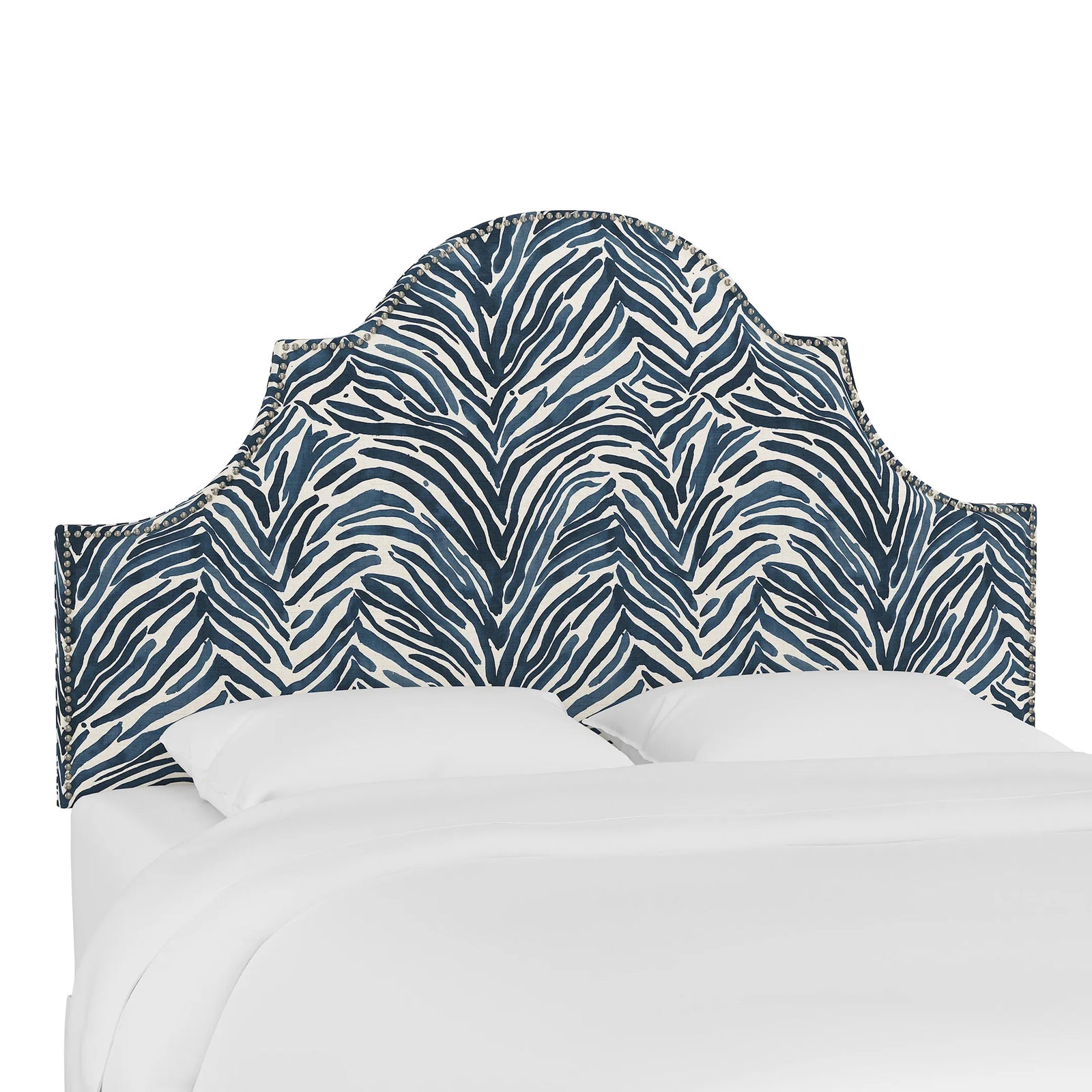 Full Halsted Headboard in Washed Zebra Blue Oga | Chairish