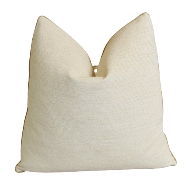 Designer Richard Smith Roses Linen Feather/Down Pillow 21" Square ...