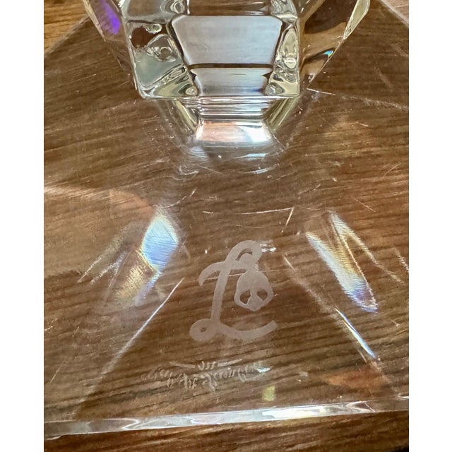 Mid 20th Century Val Saint Lambert Crystal Candle Holders With Piping ...