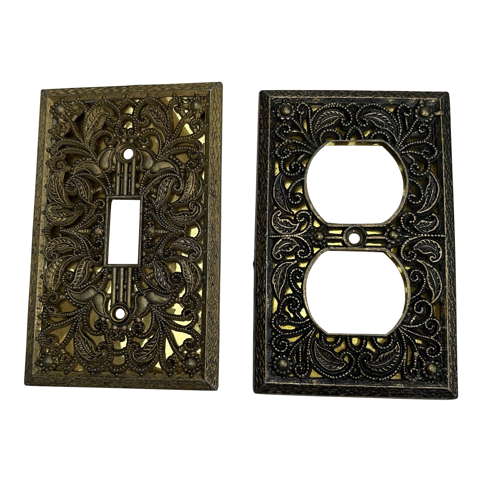 1970s Mid-Century Modern Gold Light Switch and Outlet Covers Plates ...