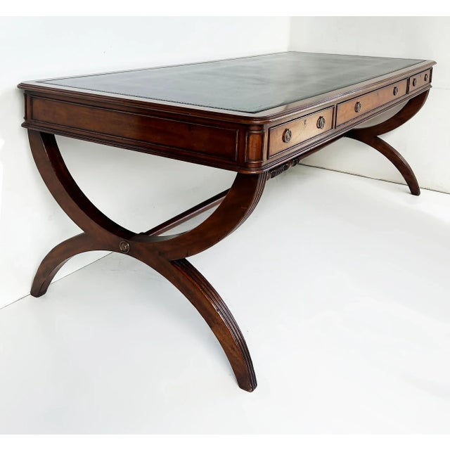 Baker, Knapp & Tubbs Hl Holland X-Leg Writing Desk, Leather Top With ...