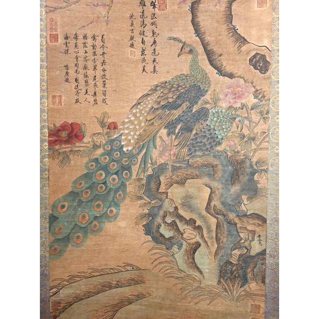 Chinese Huaniao Scroll | Chairish