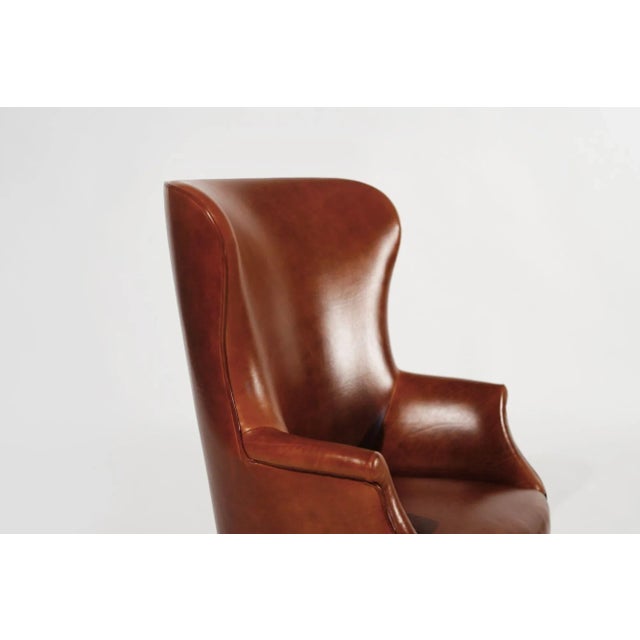 Set of Wingback Club Chairs in Cognac Leather, C. 1950s | Chairish