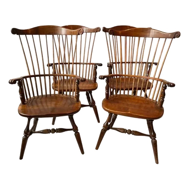1970s Frederick Duckloe & Bros Windsor Chairs - Set of 4 | Chairish
