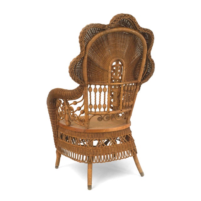 American Victorian Natural Wicker Arm Chair | Chairish