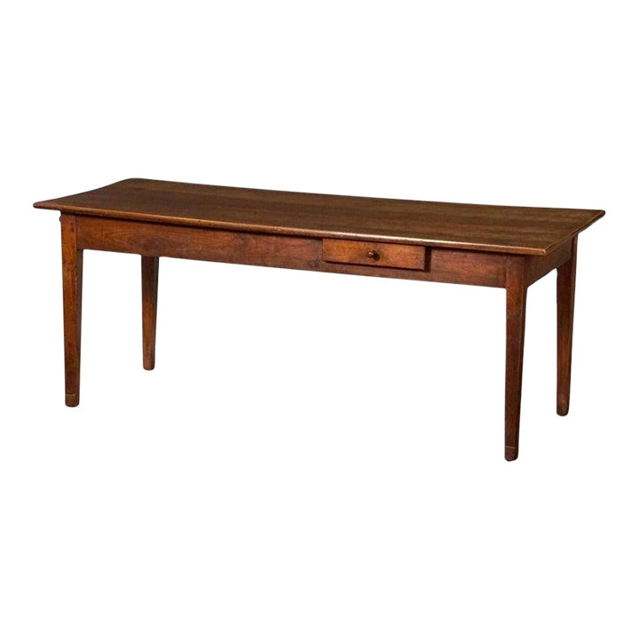 Large French Farm Table of Cherry With Drawer and Pull-Out Bread Board ...
