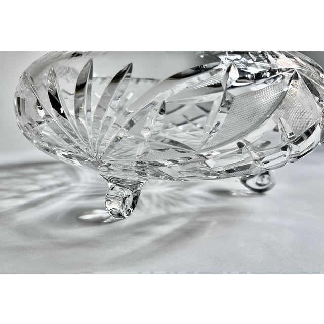 Vintage Larger Brilliant Footed Cut Crystal Vessel | Chairish