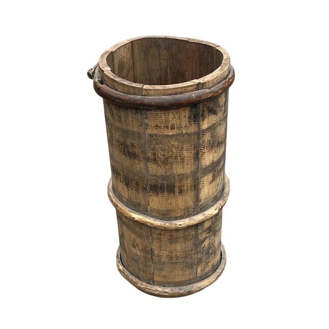 1970s Wood Bucket | Chairish