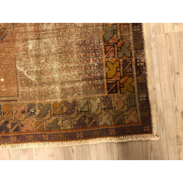 Vintage Tan Distressed Oushak Rug | Chairish