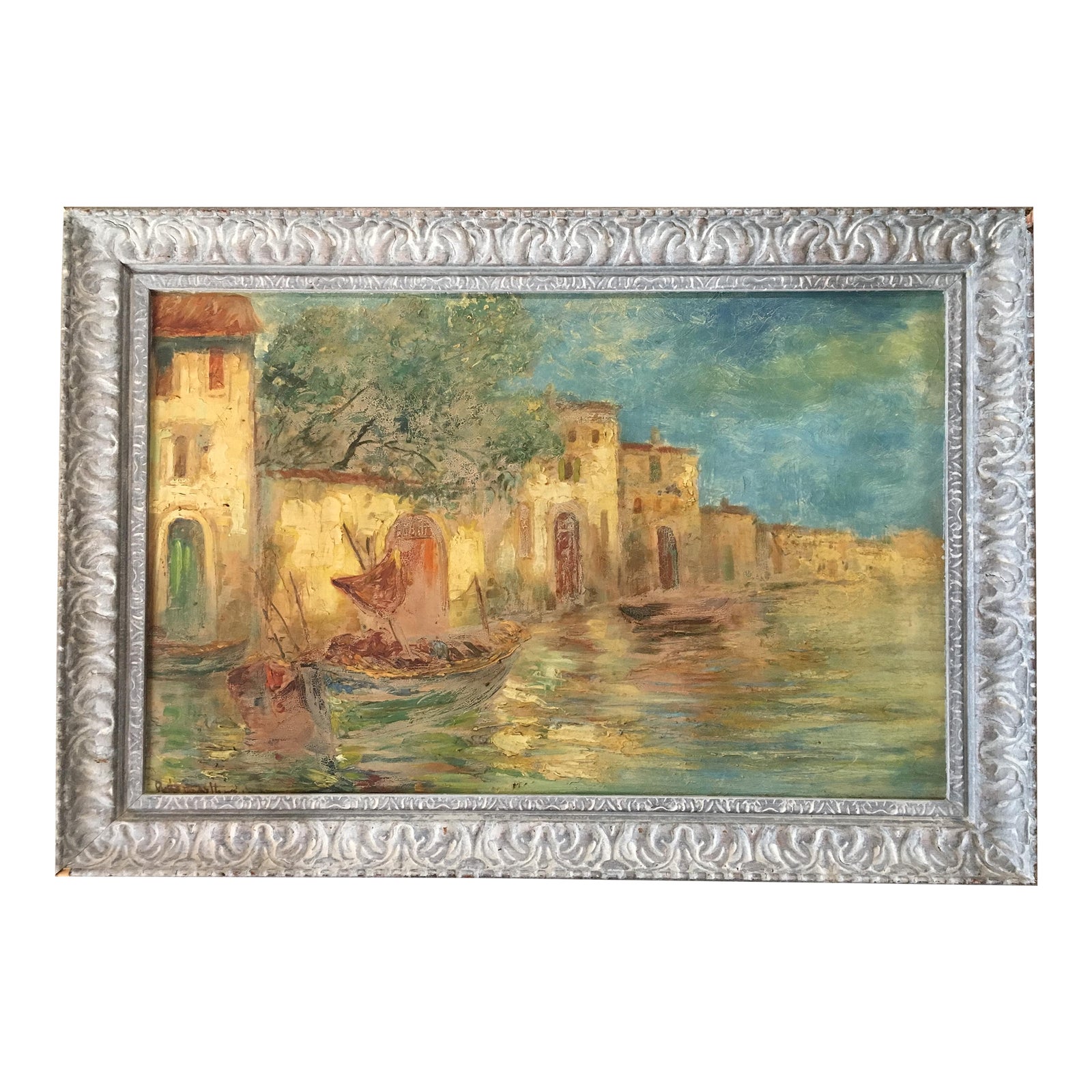 French Post Impressionist Landscape Painting, Signed | Chairish