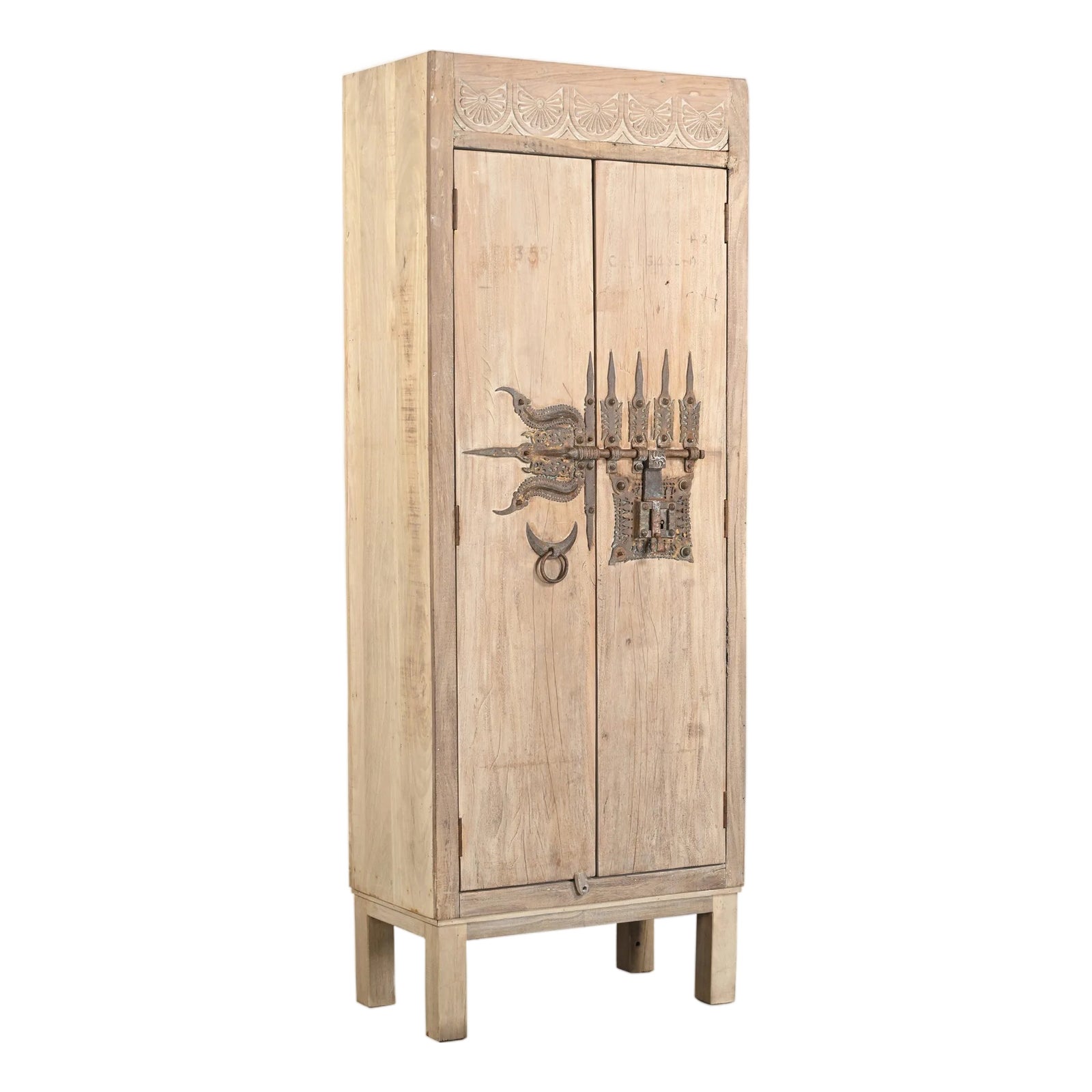 Indian Bleached Teakwood Armoire Constructed From Antique Doors From ...