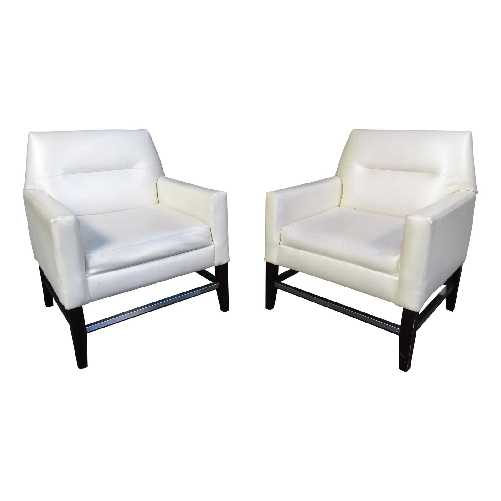 Vintage Style Club Chairs - A Pair | Chairish