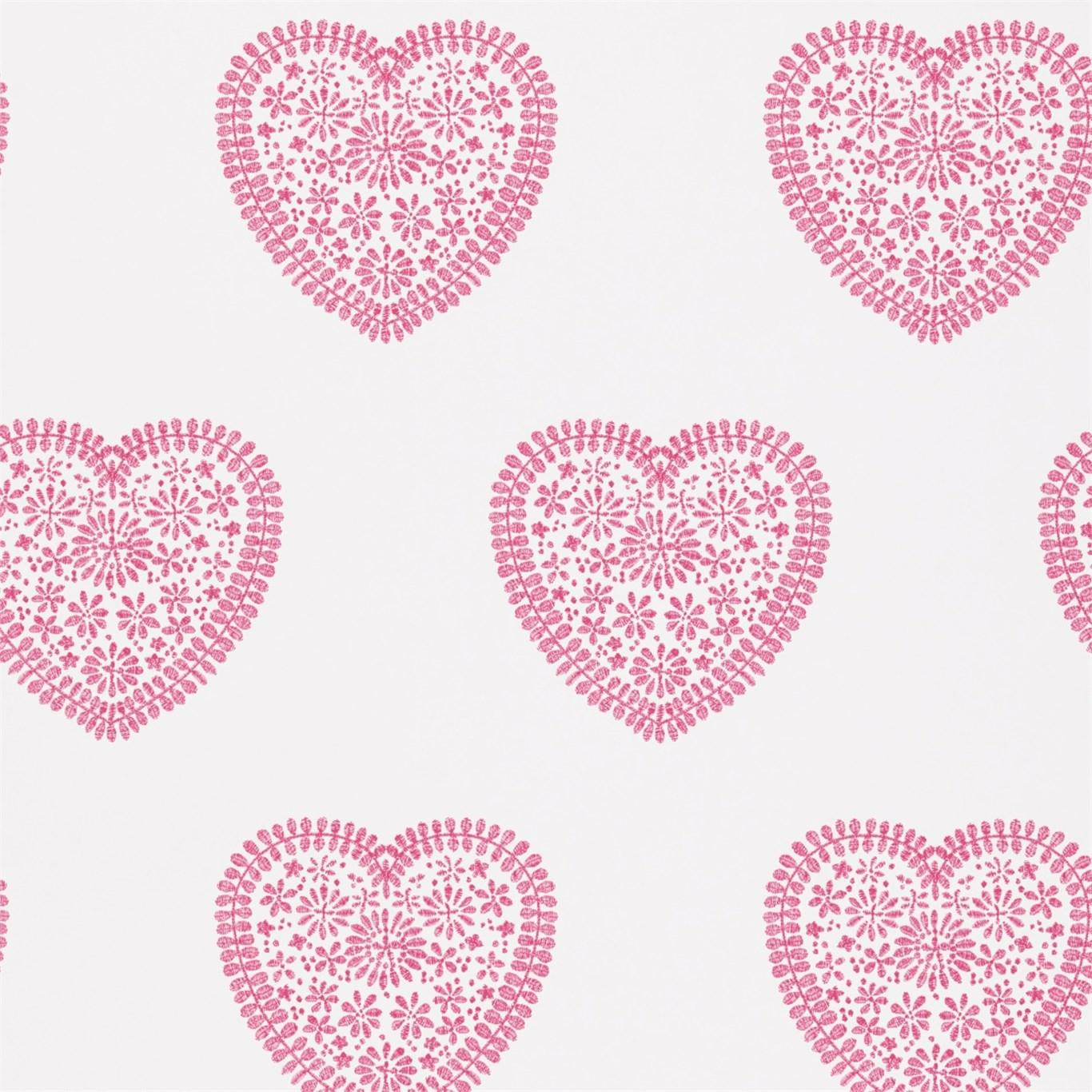 Harlequin Sweet Heart Wallpaper in Pink - a Sample | Chairish