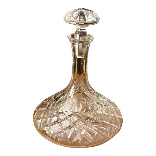 Captain's Crystal Cut Decanter | Chairish