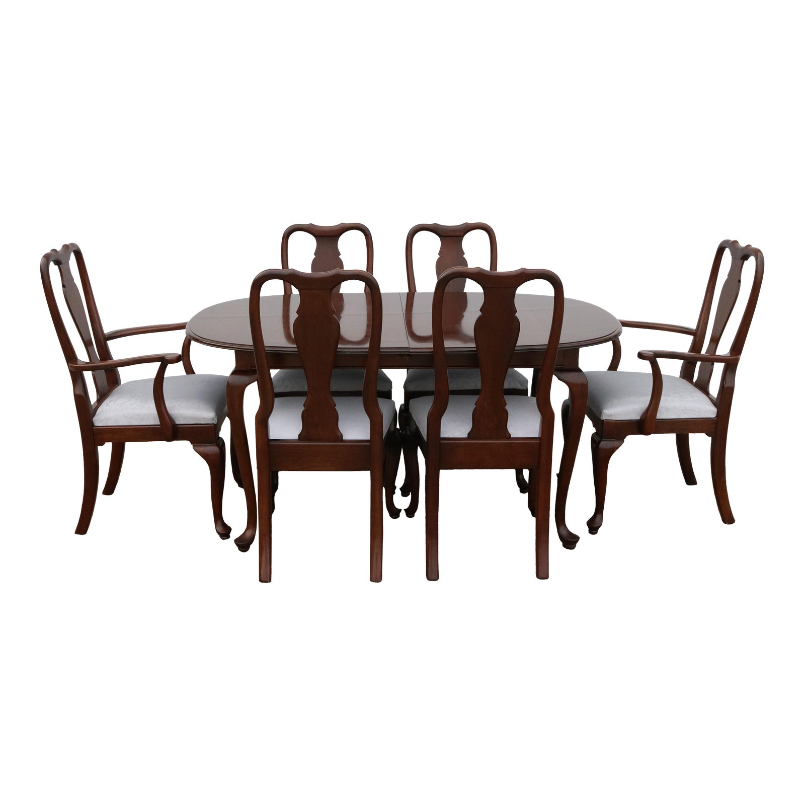 1979 Ethan Allen Georgian Court Queen Anne Style Dining Table and ...