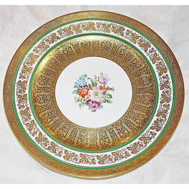 Early 20th Century Cauldon Gilt Dinner Plate Chargers- Set of 12 | Chairish