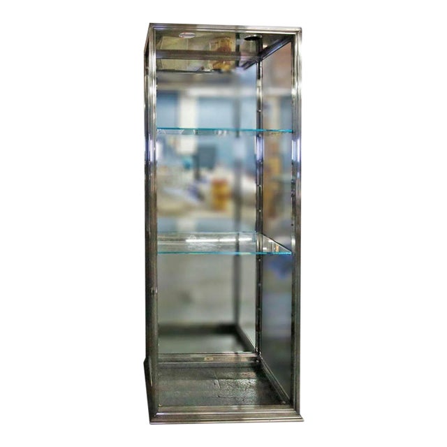 Late 20th Century Modern Chrome & Glass Showcase | Chairish