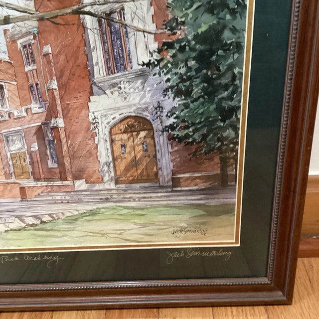 Late 20th Century Jack Simmerling Architectural Watercolor Painting ...