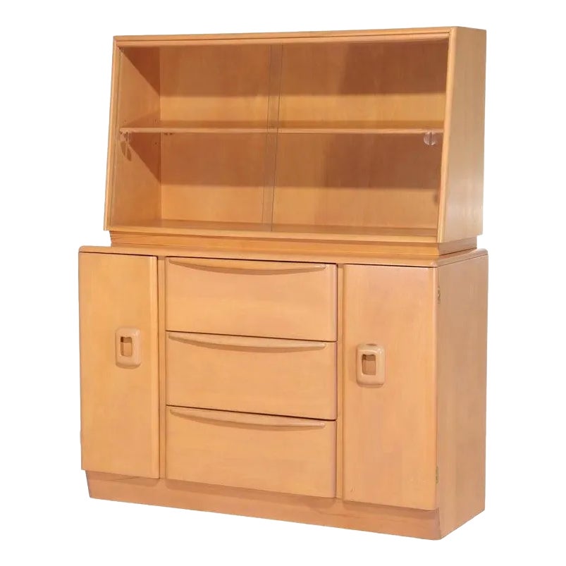 Vintage Heywood Wakefield Birch Two Piece Breakfront in Champagne ...