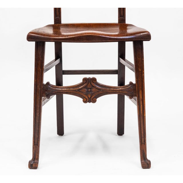 English Edwardian Oak Side Chair with Carved Green Man, 1890s | Chairish