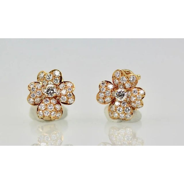 1990s Van Cleef Cosmos Diamond Earrings - 2 Pieces | Chairish