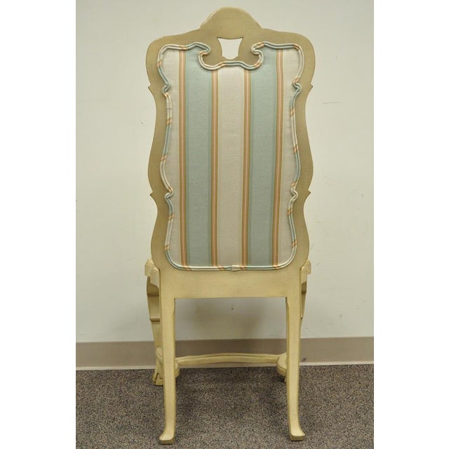 Vintage Swedish Rococo French Style Shell Carved Cream Painted Side ...