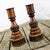 Pair Vintage Turned Wood and Composite Candle Holders | Chairish