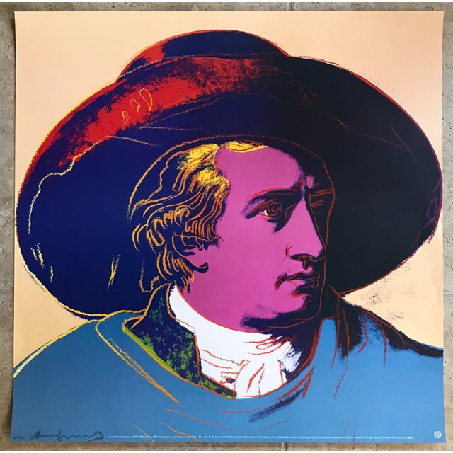 1982 Andy Warhol Foundation Goethe Portrait Lithograph | Chairish