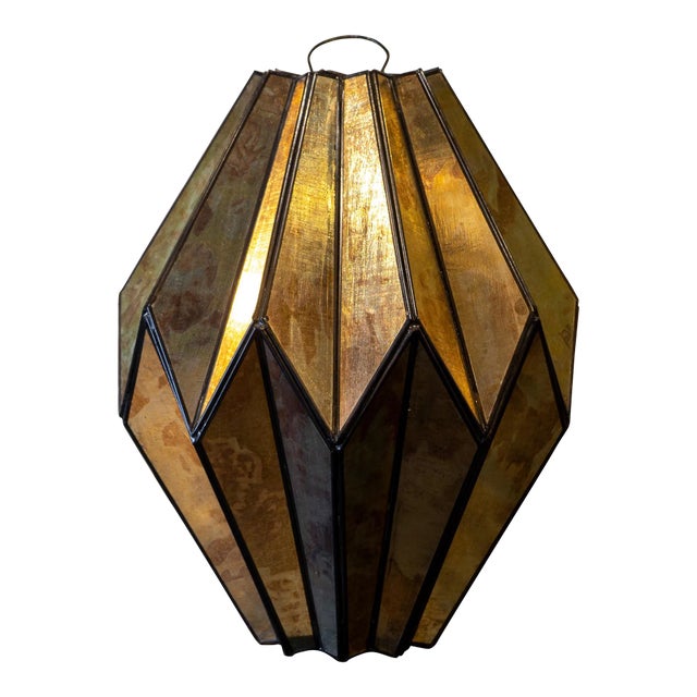 21st Century Mexican Gilded Glass Lantern (Large) | Chairish