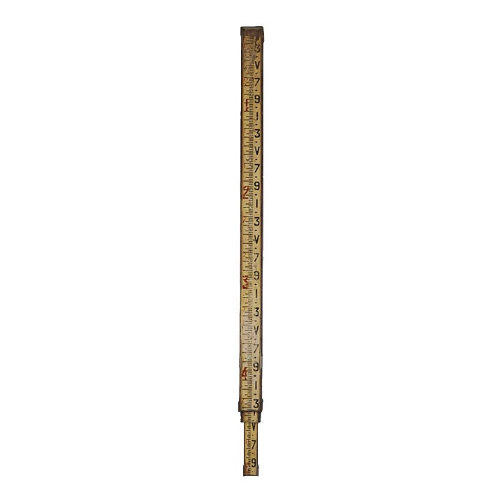 Vintage Wood Surveyors Leveling Rod | Chairish