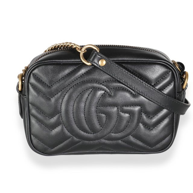 Gucci Black Matelasse Mini Gg Marmont Camera Bag | Chairish