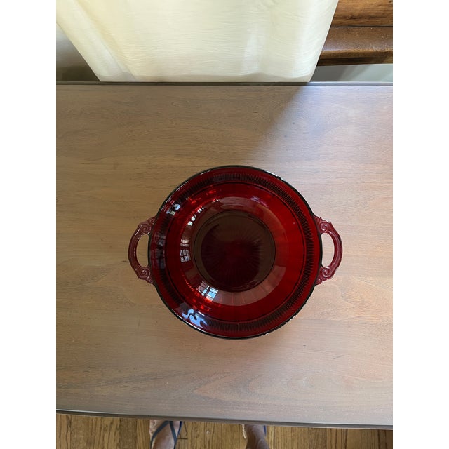 1930s Coronation Royal Ruby Red Bowl With Handles Depression Glass ...