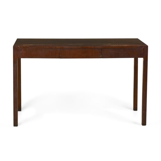 American Mid-Century Parsons-Style Rectangular Mahogany Partners Desk ...