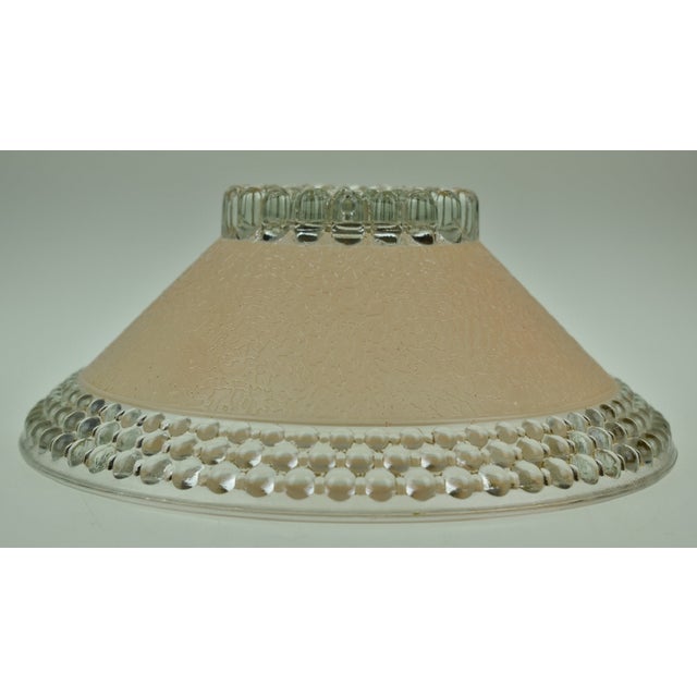Mid Century Molded Glass Pink Ceiling Shade | Chairish