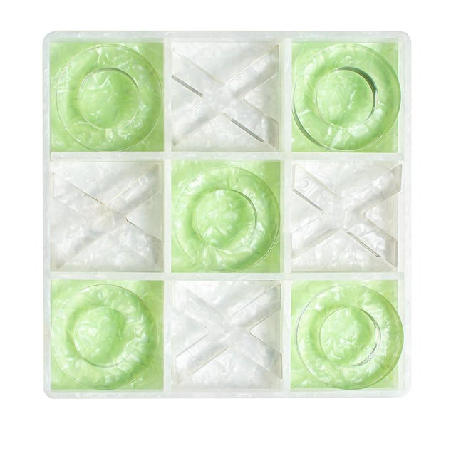 Acrylic Tic Tac Toe Game Set - Marble | Chairish