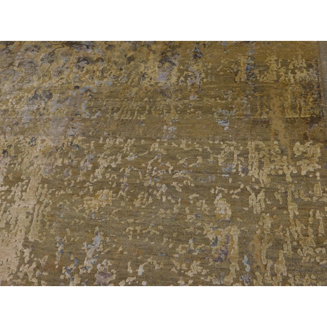 Hand Knotted Indian Wool and Silk Rug - 9'x 12' | Chairish