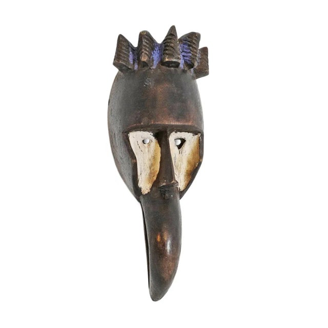 Vintage Mid 20th Century Small Painted Passport Mask | Chairish