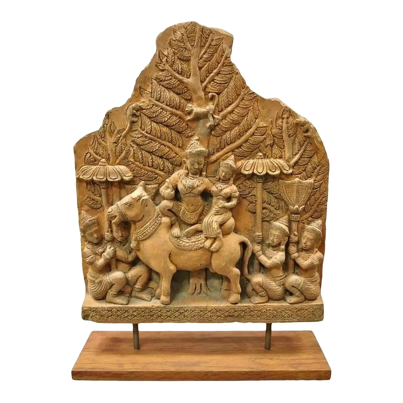 20th Century Thai Temple Style Buddhist Hand Carved Terracotta Figural ...